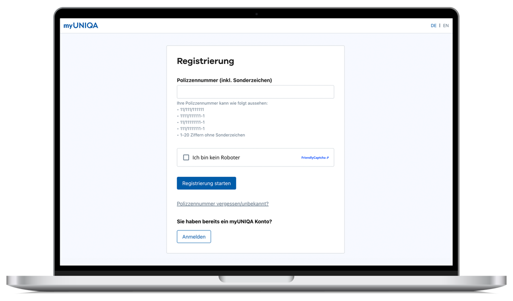 myUNIQA Registrierung | UNIQA Österreich
